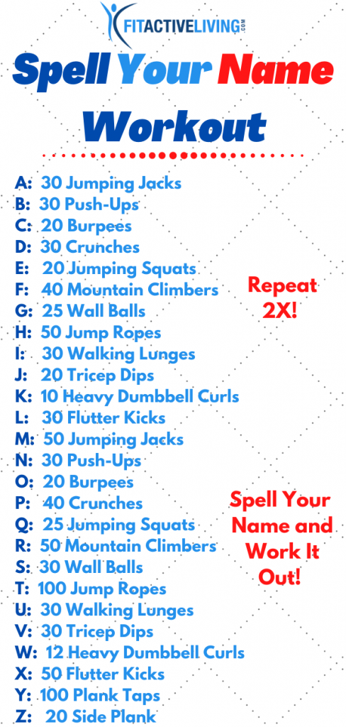 Spell Your Name Workout Challenge | Fit Active Living